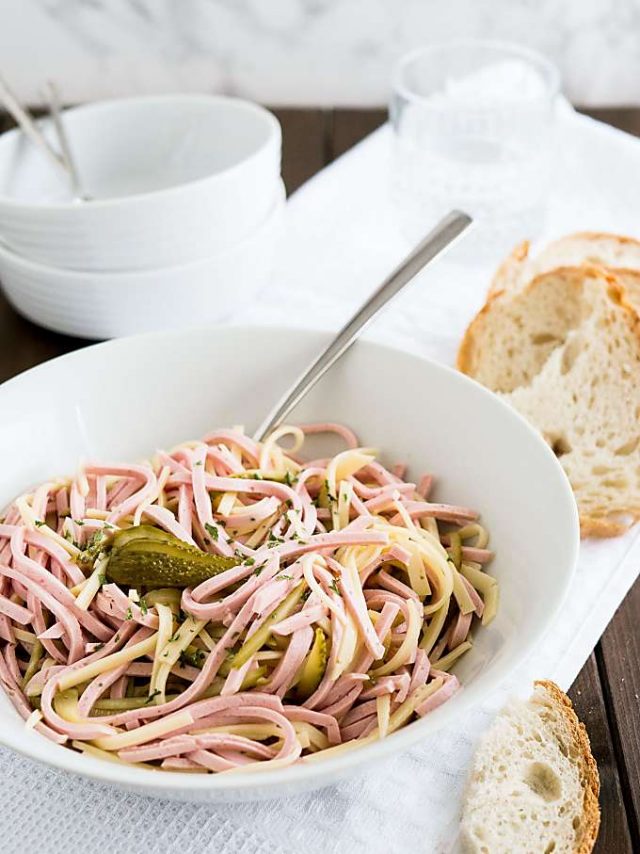Bavarian Wurst Salad with Cheese - Plated Cravings