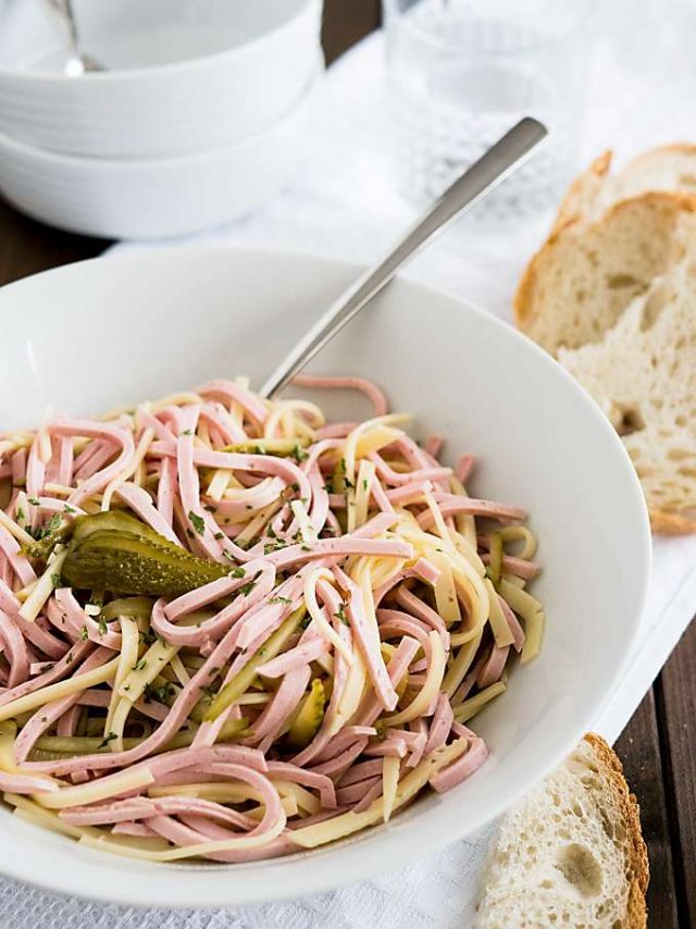 Bavarian Wurst Salad with Cheese - Plated Cravings