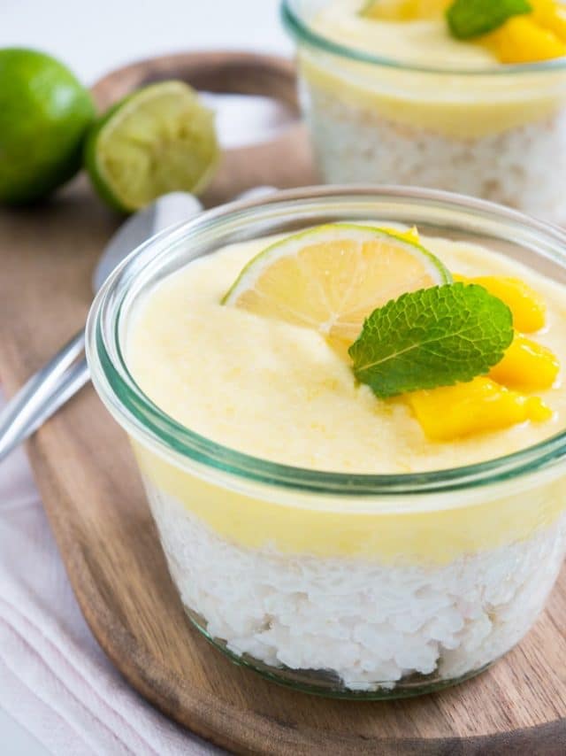 Vegan Breakfast Mango Rice Pudding with Coconut