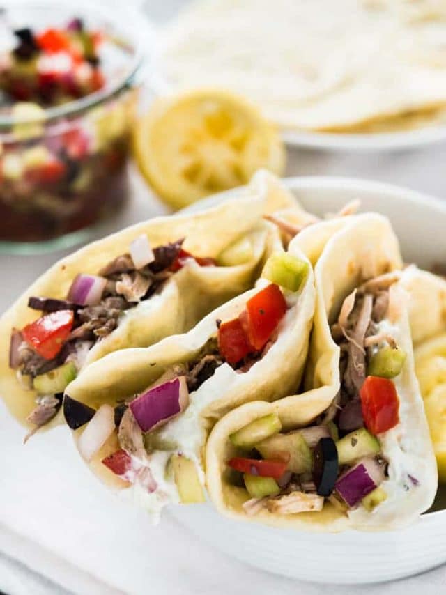 Greek Tacos with homemade Tortillas - Plated Cravings