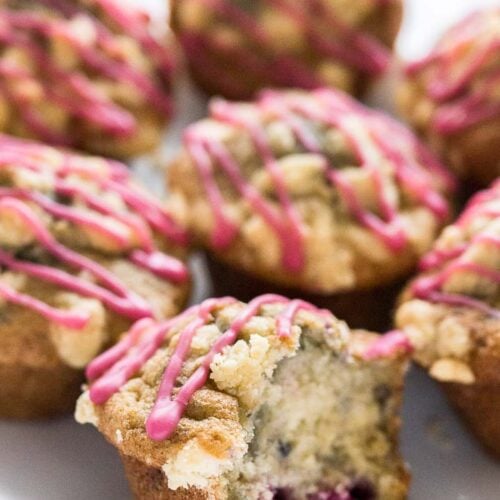 Raspberry Muffins with Streusel Topping - Plated Cravings