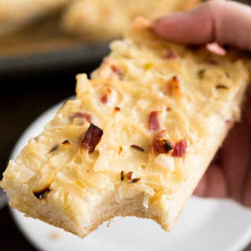 German Onion Pie (Zwiebelkuchen) - Plated Cravings