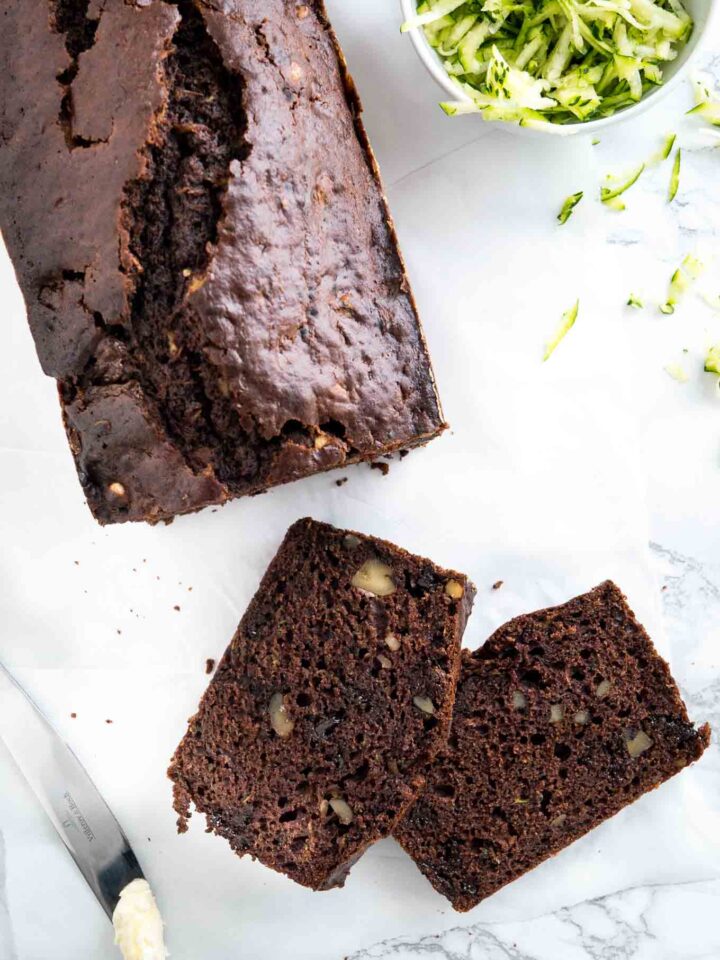 Moist Chocolate Zucchini Bread Recipe with Walnuts