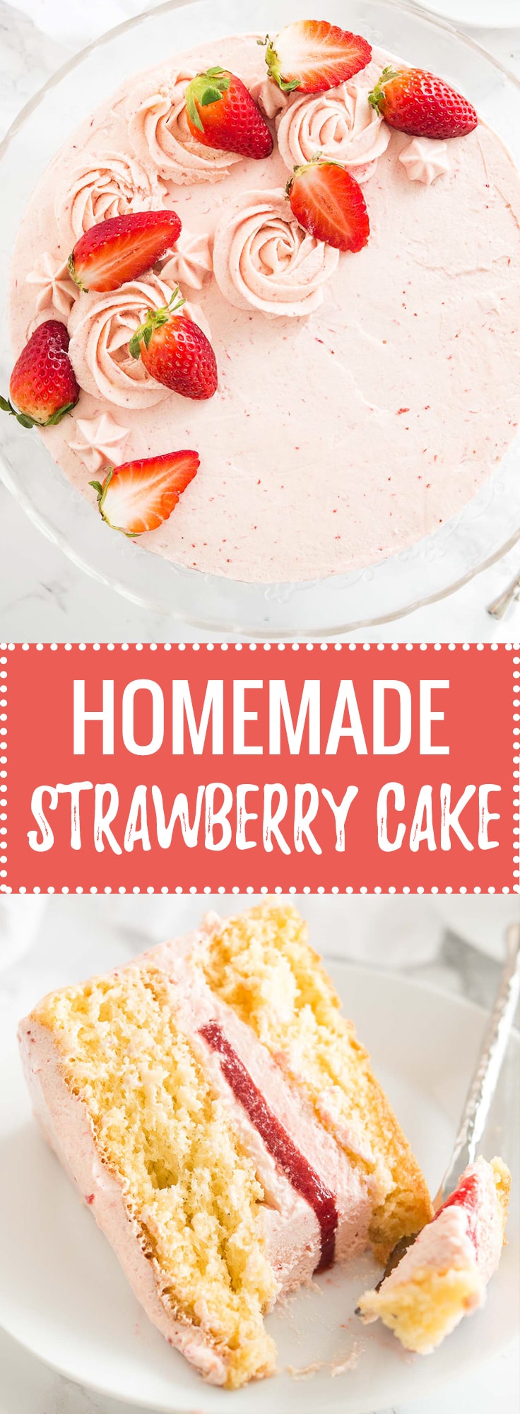 Homemade Strawberry Cake Recipe (Fresh Strawberry Cake from Scratch)