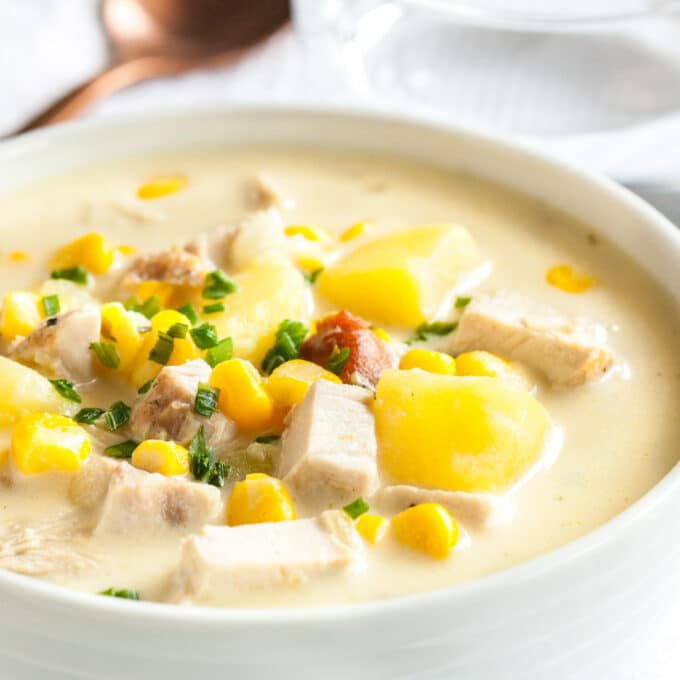 Creamy Leftover Turkey Soup (Easy Turkey Corn Chowder Recipe)