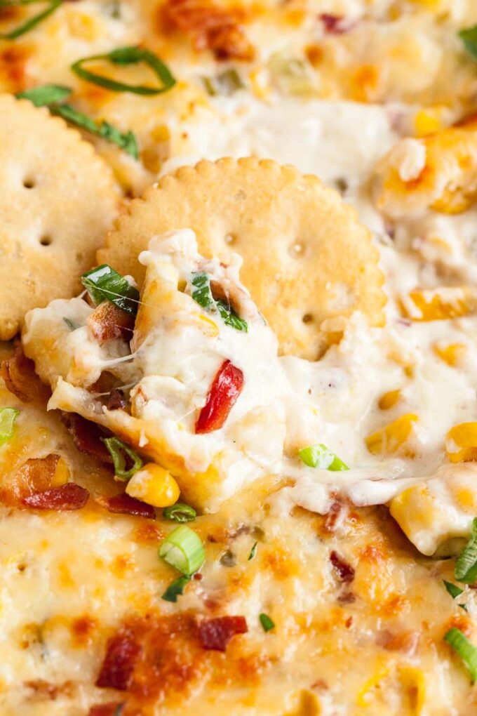 Hot Corn Dip Recipe with Cream Cheese and Bacon | Plated Cravings